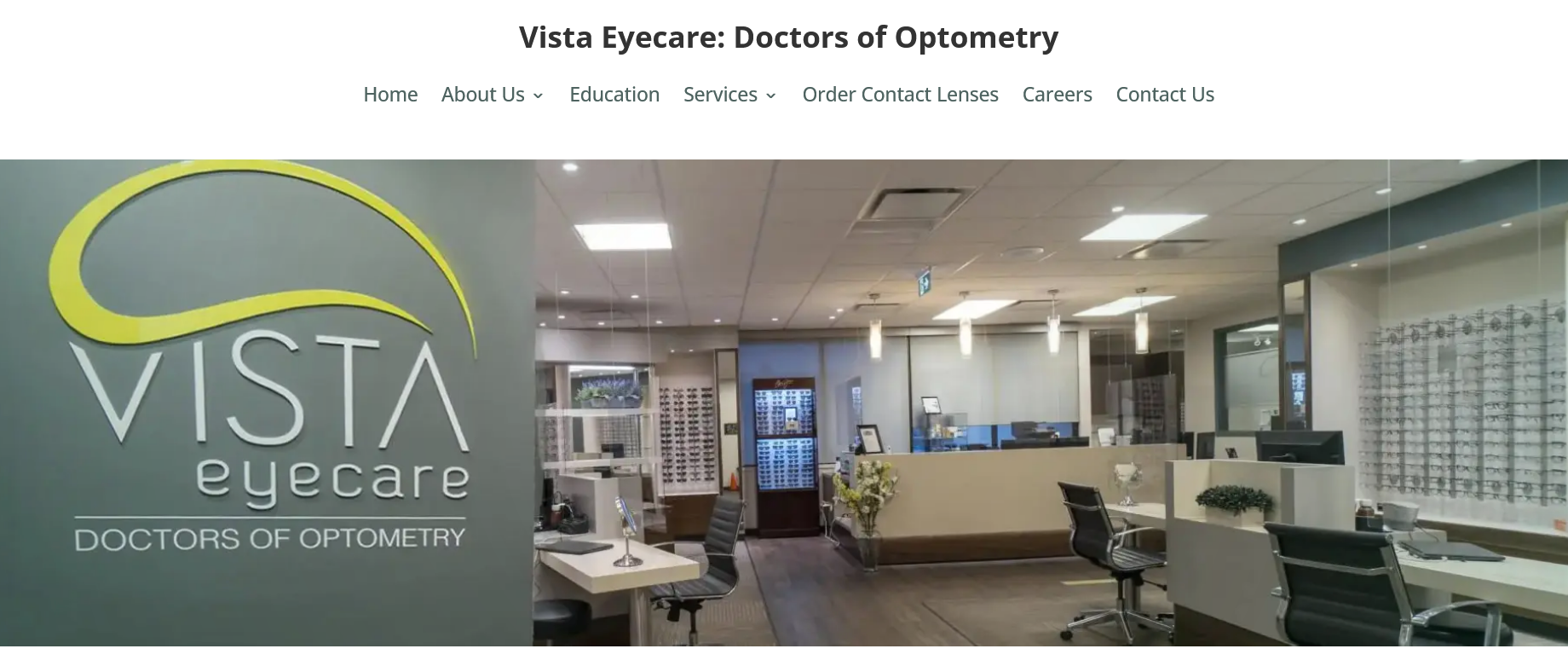 Optometry Website for Saanich BC Practice, Vista Eye Care
